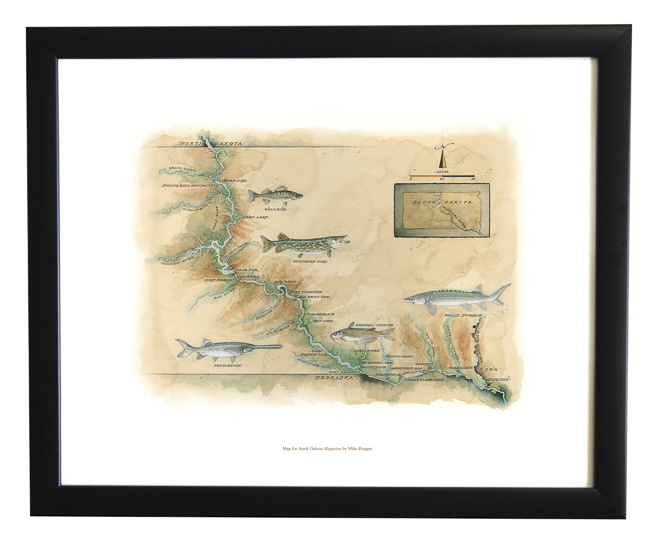 NEW Missouri River Watercolor Map Print